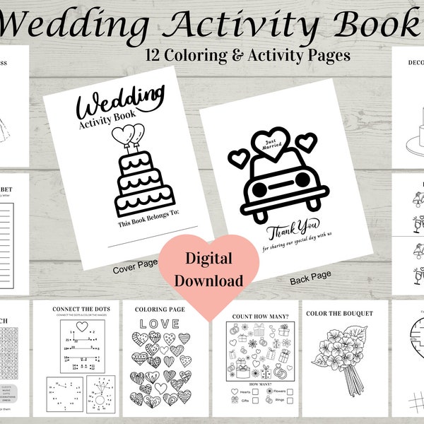 Kids Wedding Activity Book - Etsy