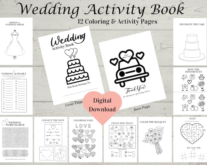 Children's Wedding Activity Book, Kids Wedding Activity Book, Printable ...