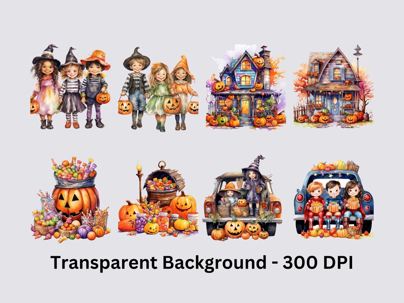 Halloween Trick or Treat Clipart Bundle: Commercial Use (digital ...