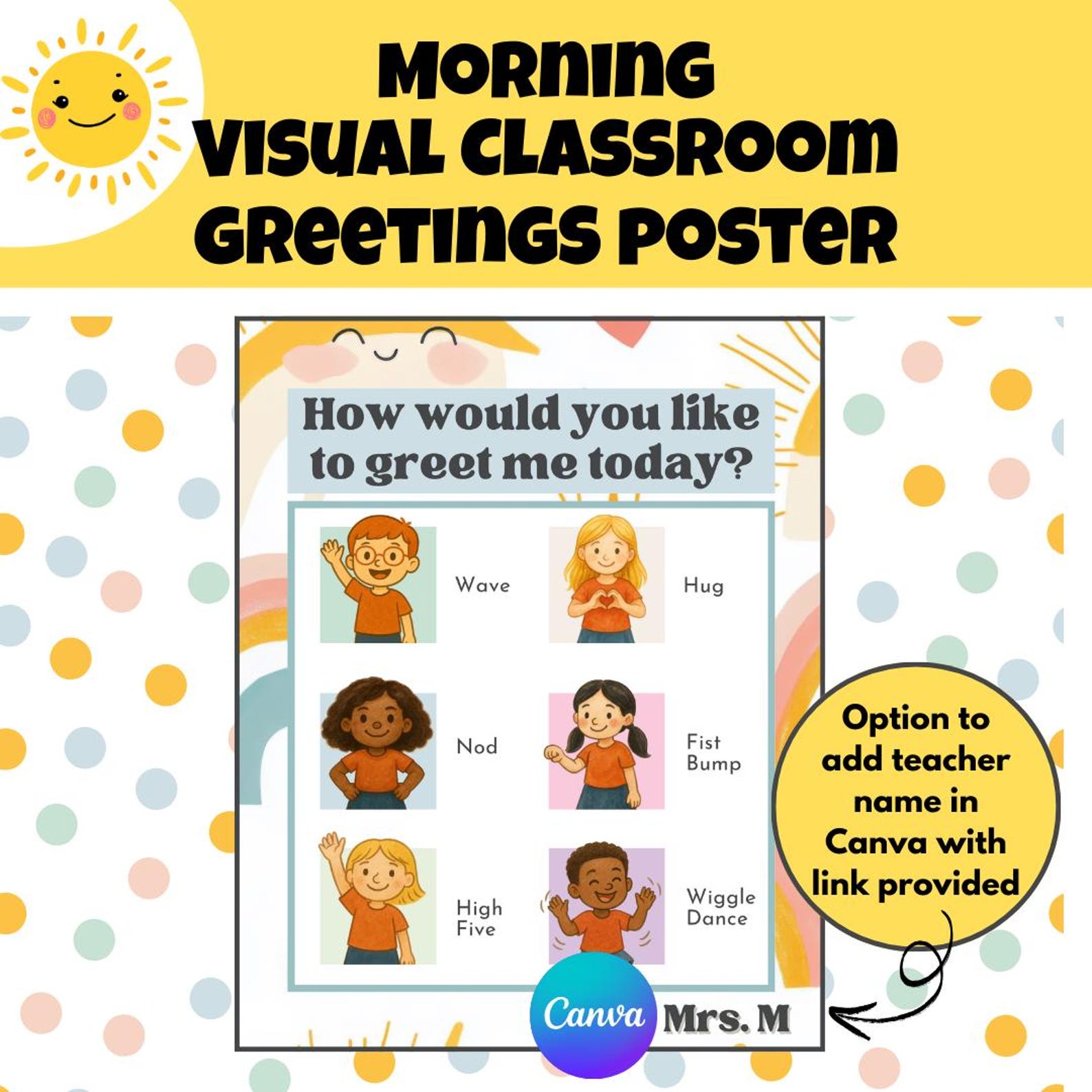 Classroom Greetings Poster: Visual SEL Check-in Chart (digital Download ...