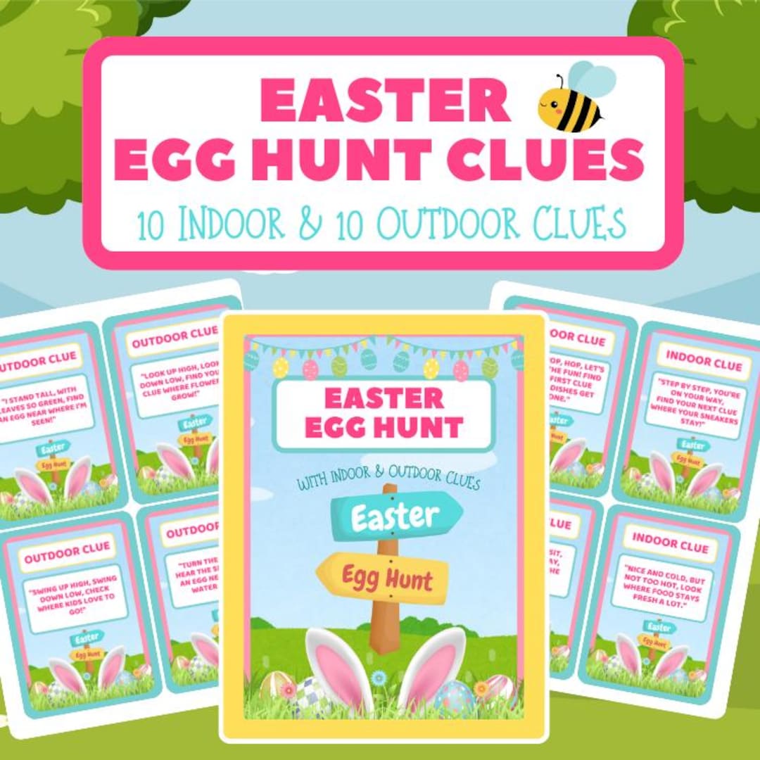 Easter Egg Hunt Activity With Clue Cards | Fun Indoor & Outdoor Easter ...