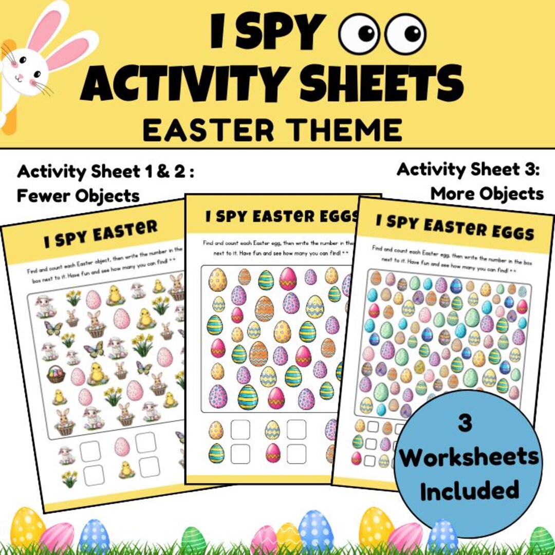 Easter I Spy Activity Sheets | Kids Activity Sheets Eye Spy | Easter ...