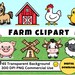 Farm Animals Clipart PNG | Cute Barnyard Animals & Farm Scene ...