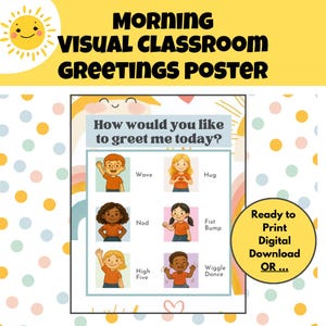 Classroom Greetings Poster: Visual SEL Check-in Chart (digital Download ...
