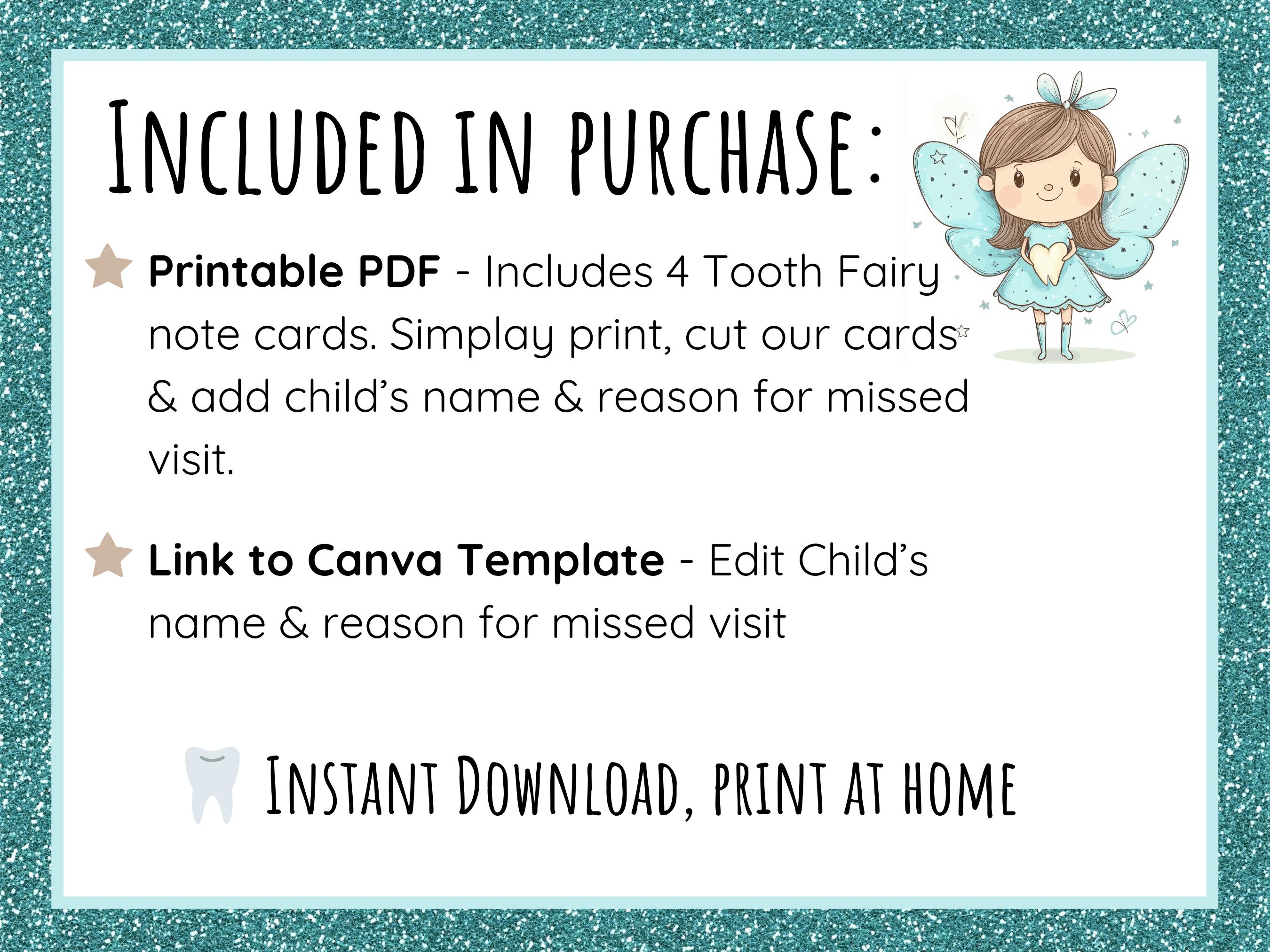 Tooth Fairy Apology Note: Missed Visit Letter (editable Canva Template ...