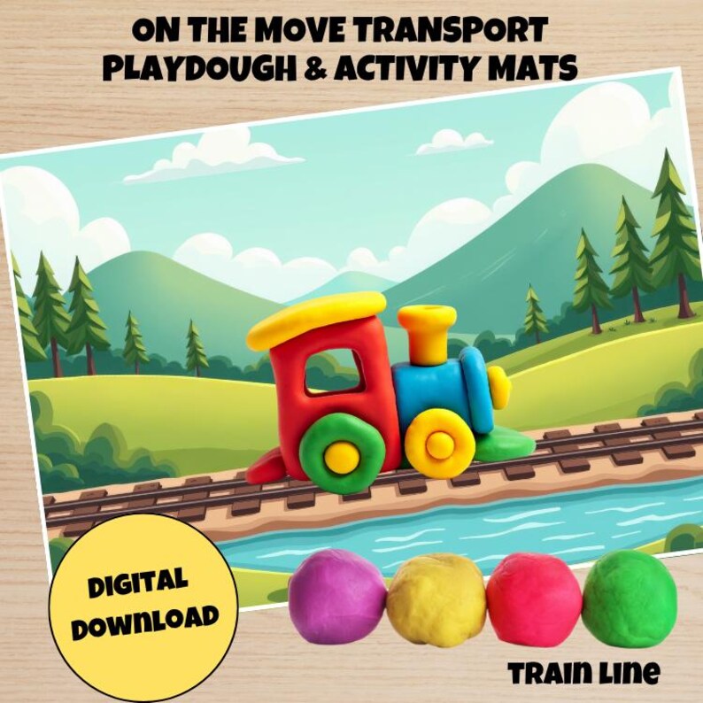 Transport Playdough Mats Printable | Road, Car Park, Train, Runway ...
