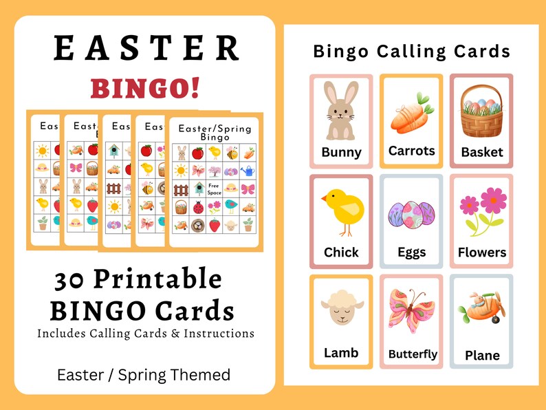 Easter Bingo Game for Kids, Classroom Activity, Home School Activity ...