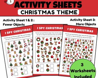 Christmas I Spy Worksheet/ Holiday Counting Activity for Kids/ Counting ...