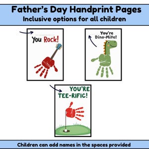 Inclusive Father’s Day Handprint Art Templates | Printable Keepsake ...