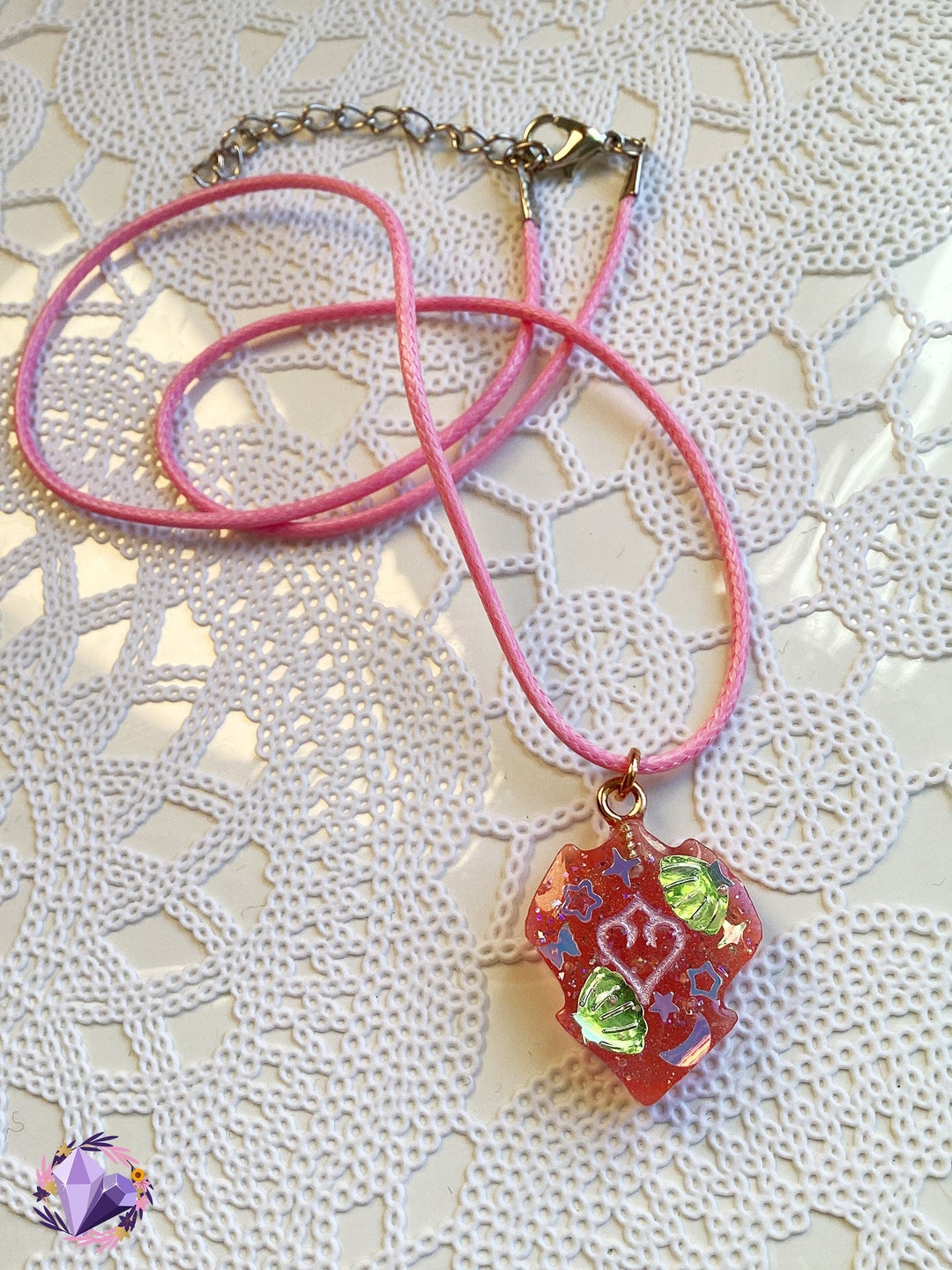 Final Fantasy XIV Mermaid Pink Necklace Jobstone Keychain FF14 - Etsy