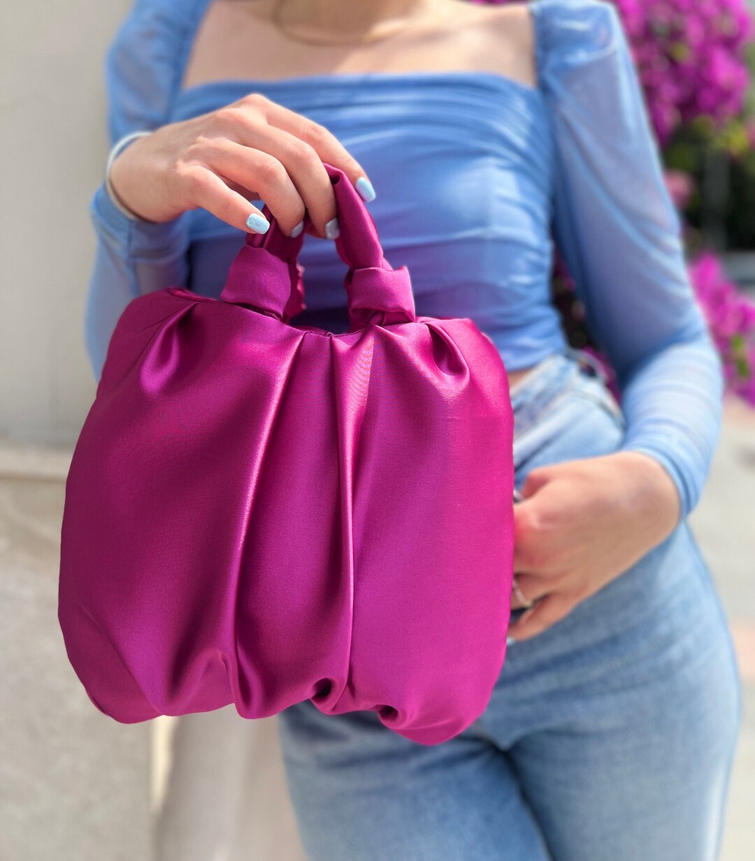 Satin Knot Handbag, Satin Evening Clutch Bag, Furoshiki Knot Bag, Satin ... Satin Knot Handbag, Satin Evening Clutch Bag, Furoshiki Knot Bag, Satin ...