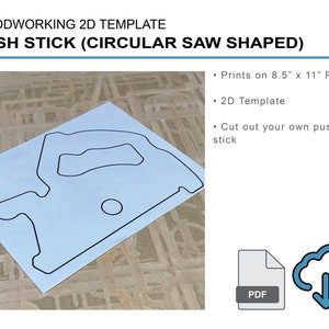Circular Saw Shaped Table Saw Push Stick Template PDF Download, Push ...