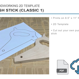 Hand Saw Push Stick Template: Woodworking PDF (digital Download) - Etsy