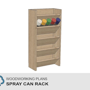 Spray Paint Can Rack Woodworking Plans: DIY Aerosol Storage (PDF) - Etsy