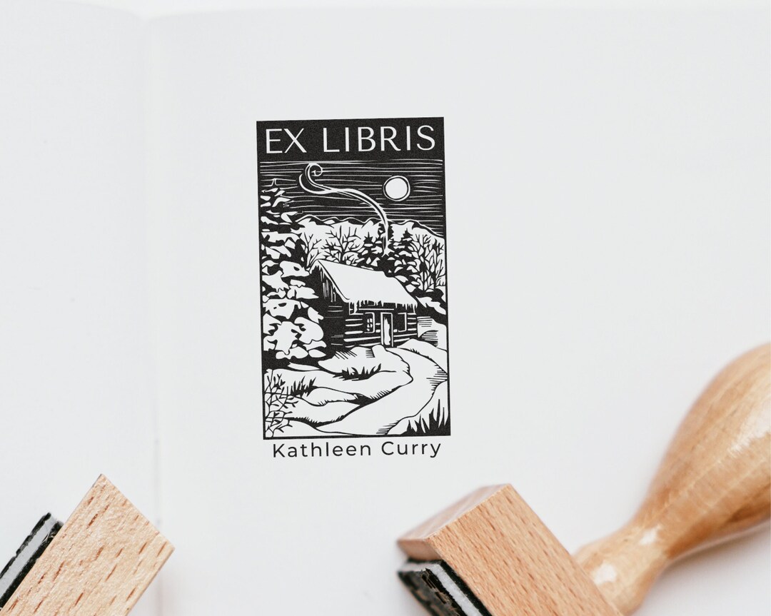Ex Libris Stamp House Winter Exlibris Stamp Exlibris Stamp - Etsy