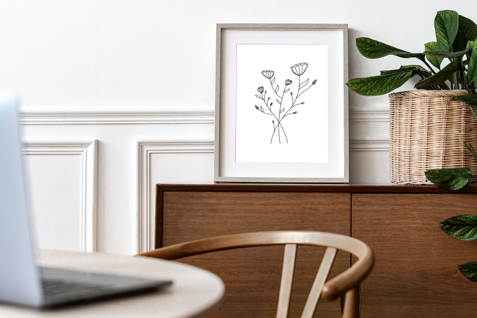 Flower Line Art Prints Set of 3 Prints Floral Print Flower - Etsy