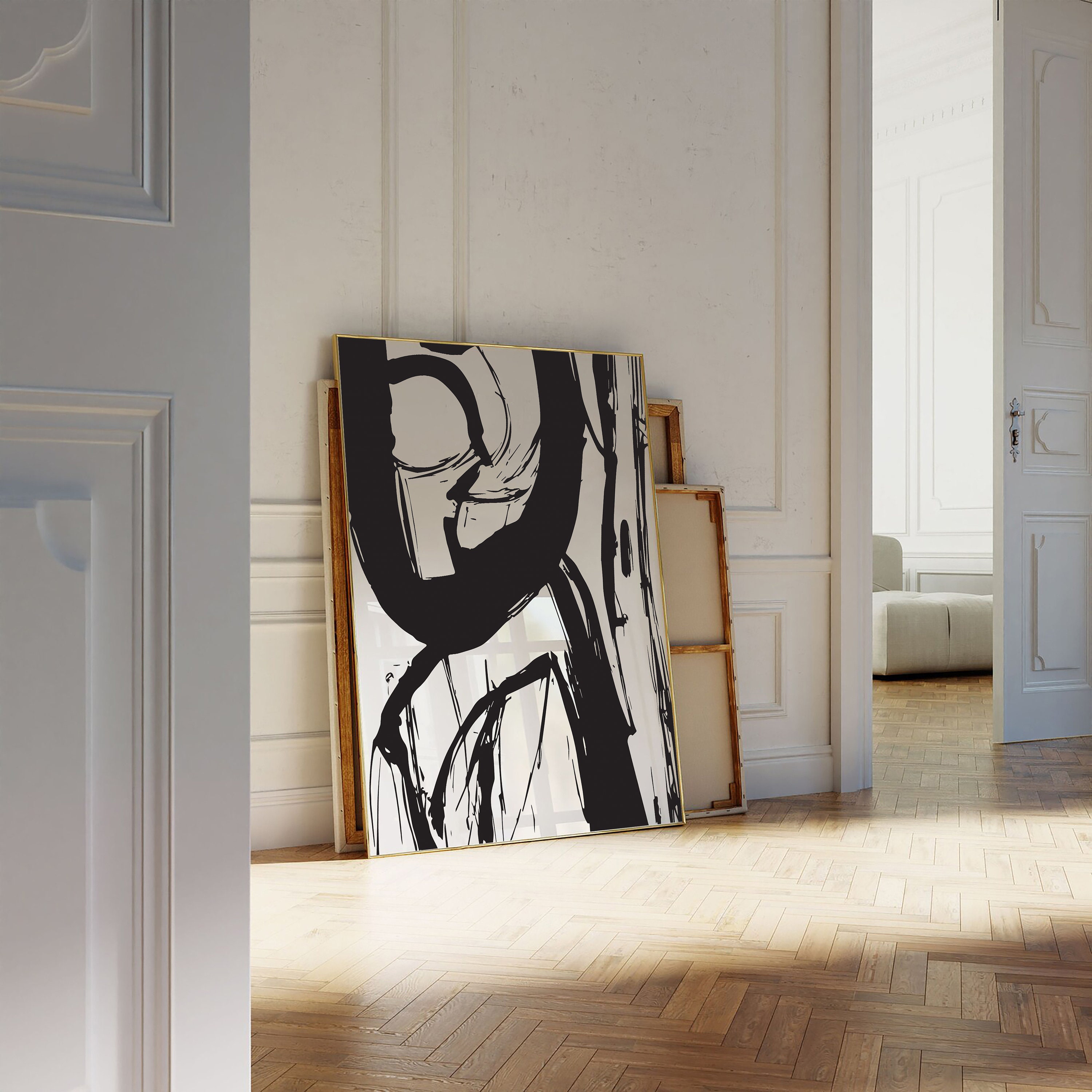 Abstract Wall Art Black Line Minimalist Wall Art Neutral - Etsy