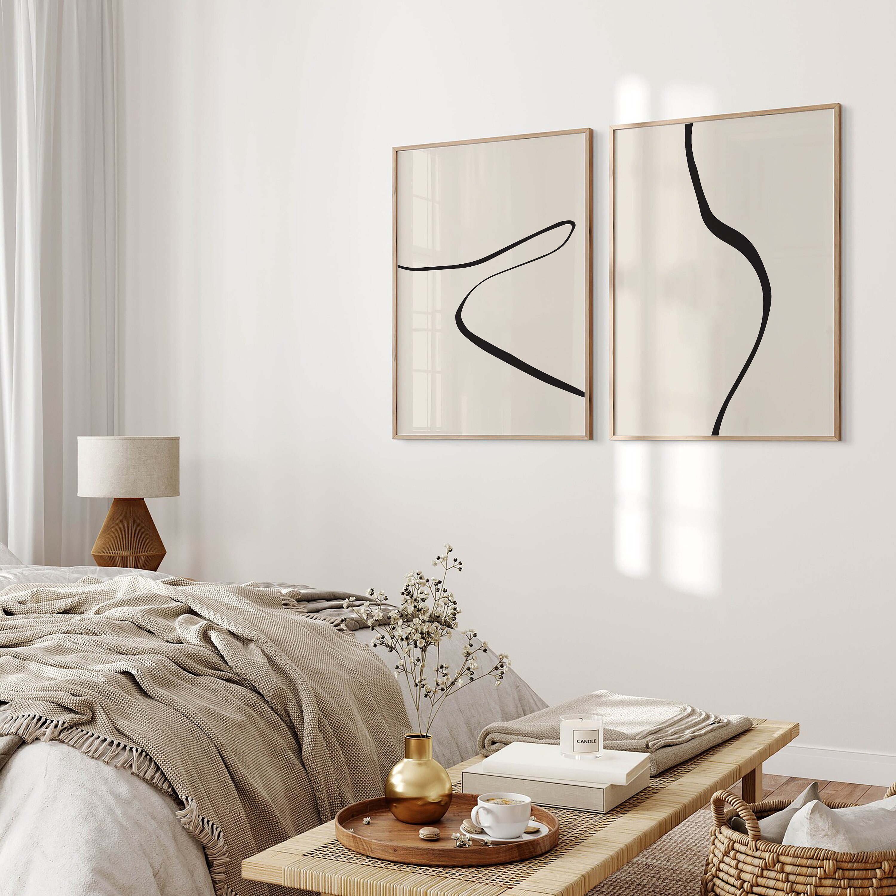 Abstract Line Art Gallery Set of 2 Prints Modern Sketch Print ...