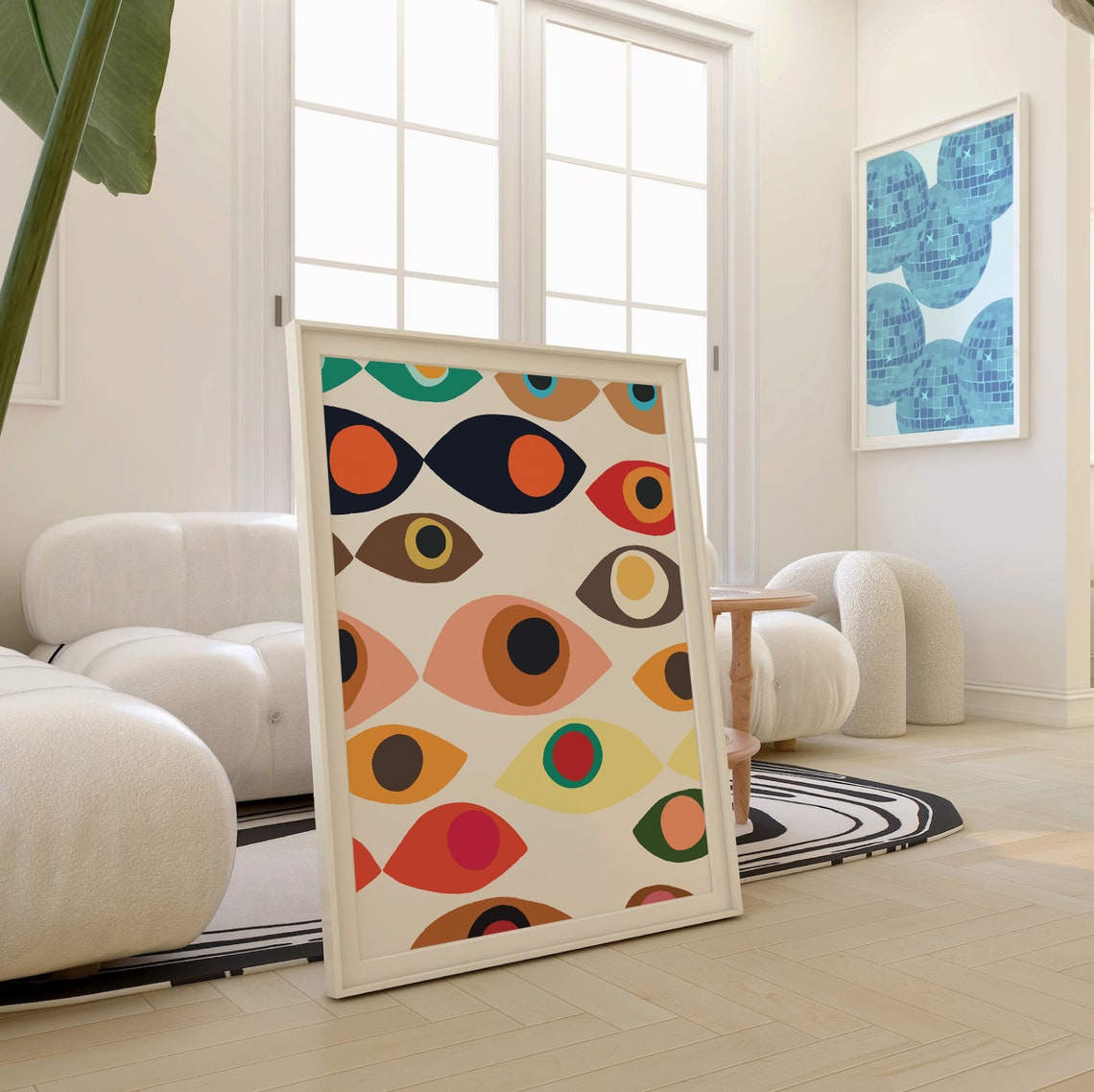 Quirky Colorful Eye Wall Art Eclectic Prints Retro Wall Art Evil Eye ...