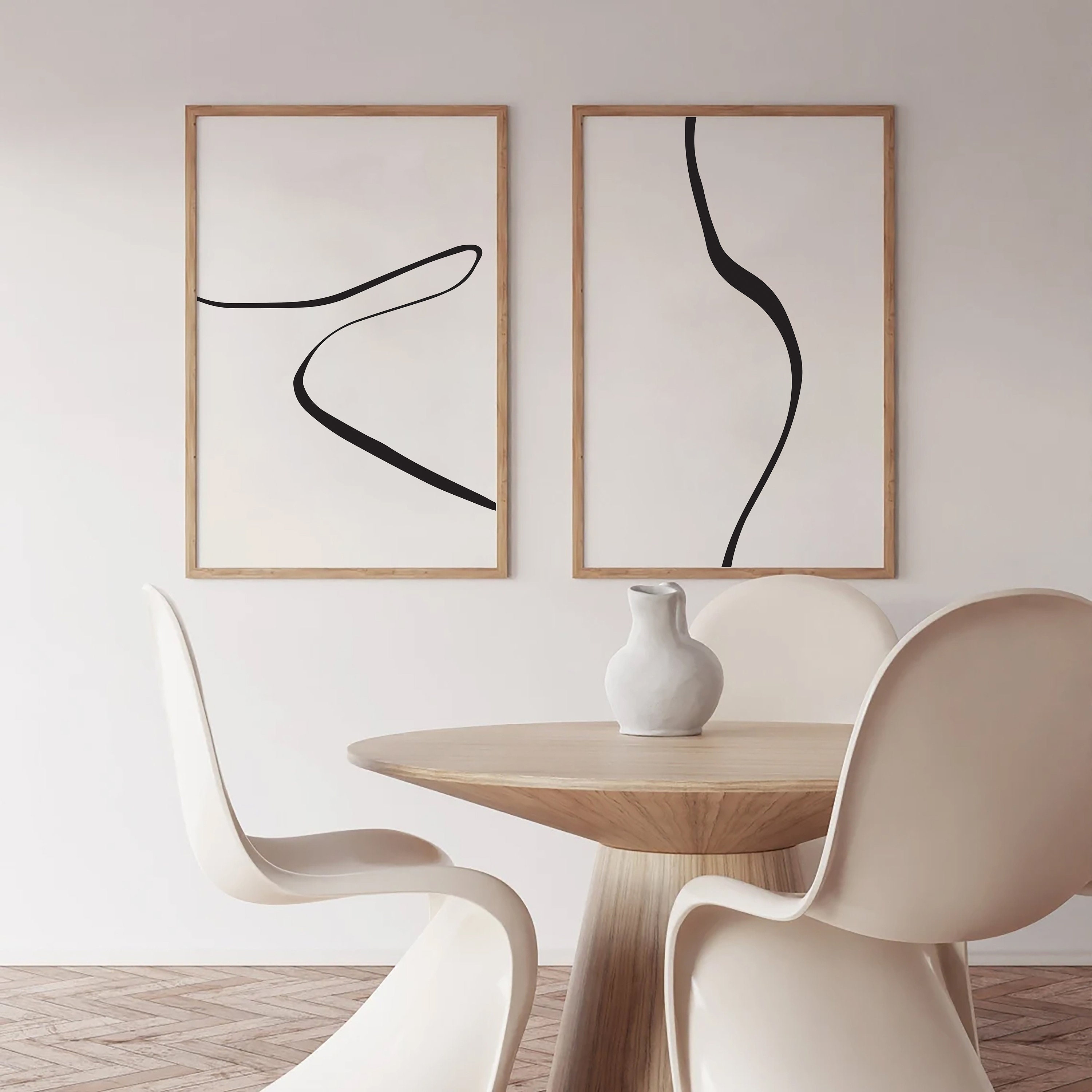 Abstract Line Art Gallery Set of 2 Prints Modern Sketch Print ...