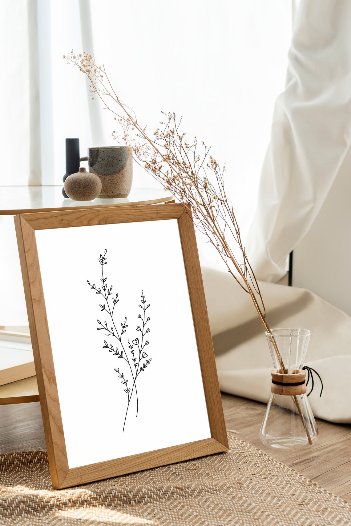 Flower Line Art Prints Set of 3 Prints Floral Print Flower - Etsy