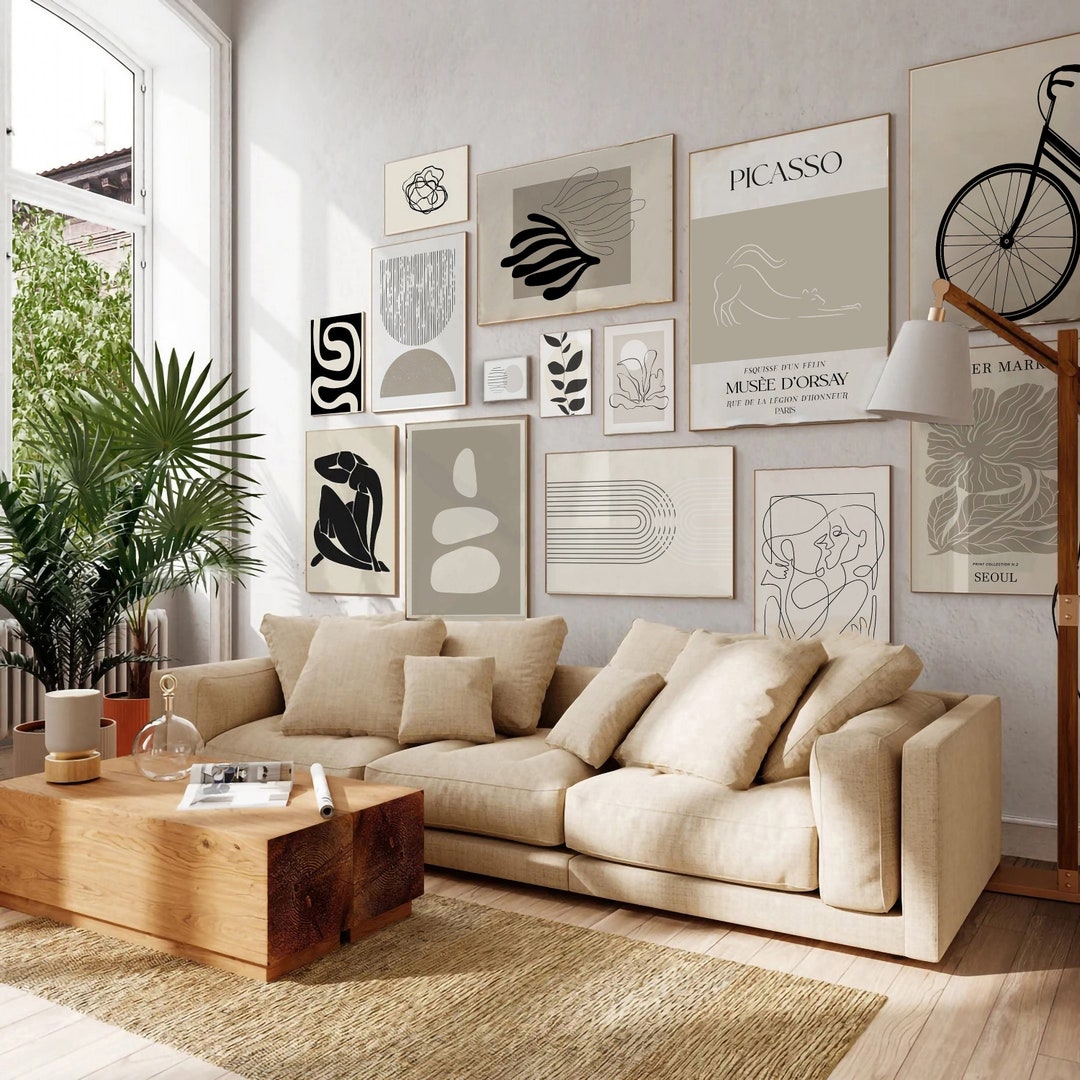 MEGA Bundle Modern Gallery Wall Set of 14 Scandinavian Decor Boho ...