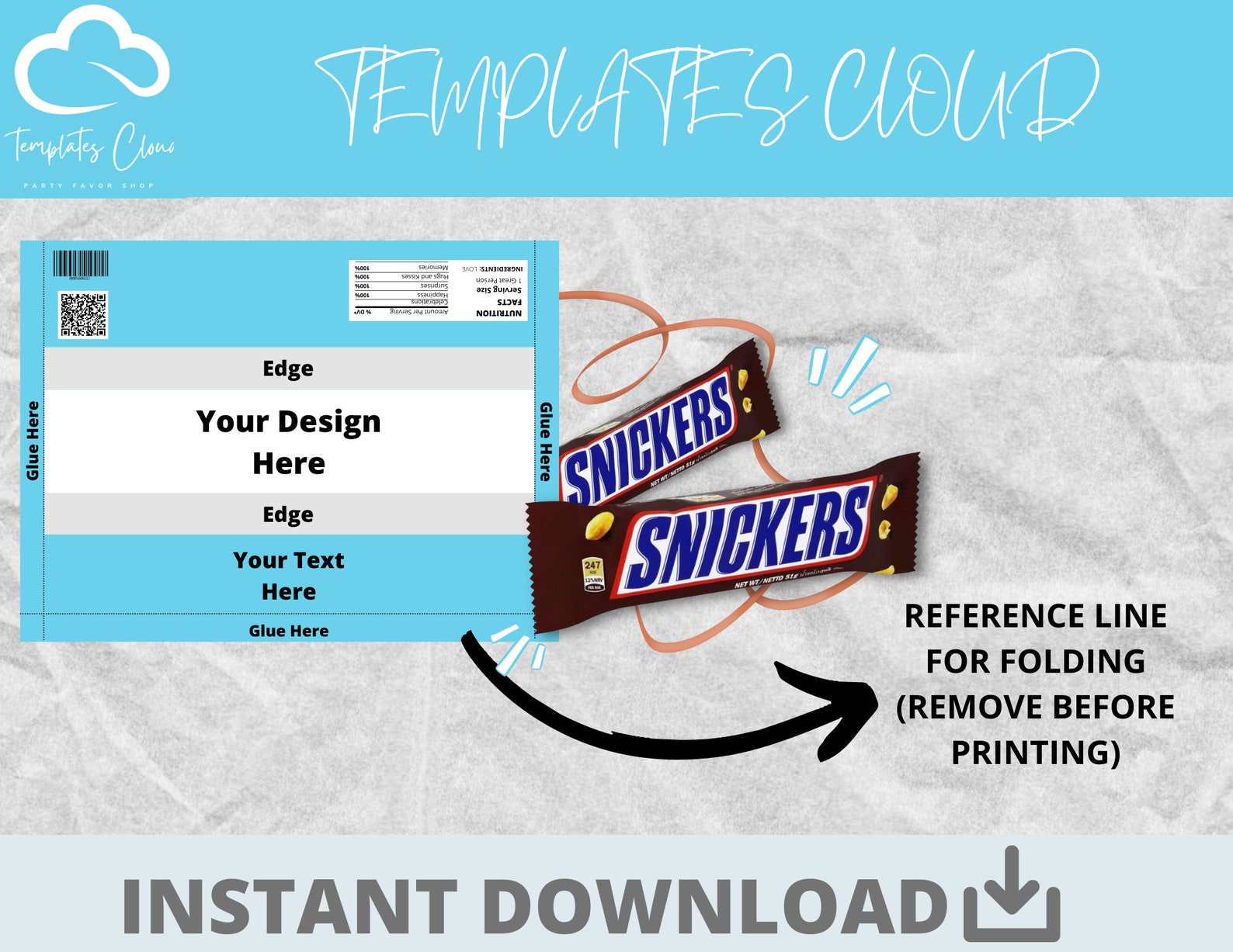 Snickers Template Snicker Wrapper Wrapper Template - Etsy