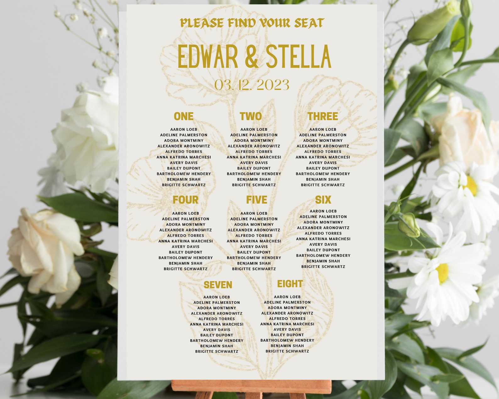 Wedding Seating Chart Template Classic Wedding Seating Plan - Etsy