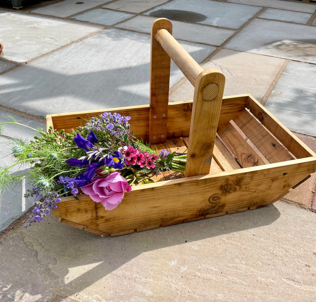 Wooden Flower Trug / Vegetable Trug / Garden Decor / Flower - Etsy