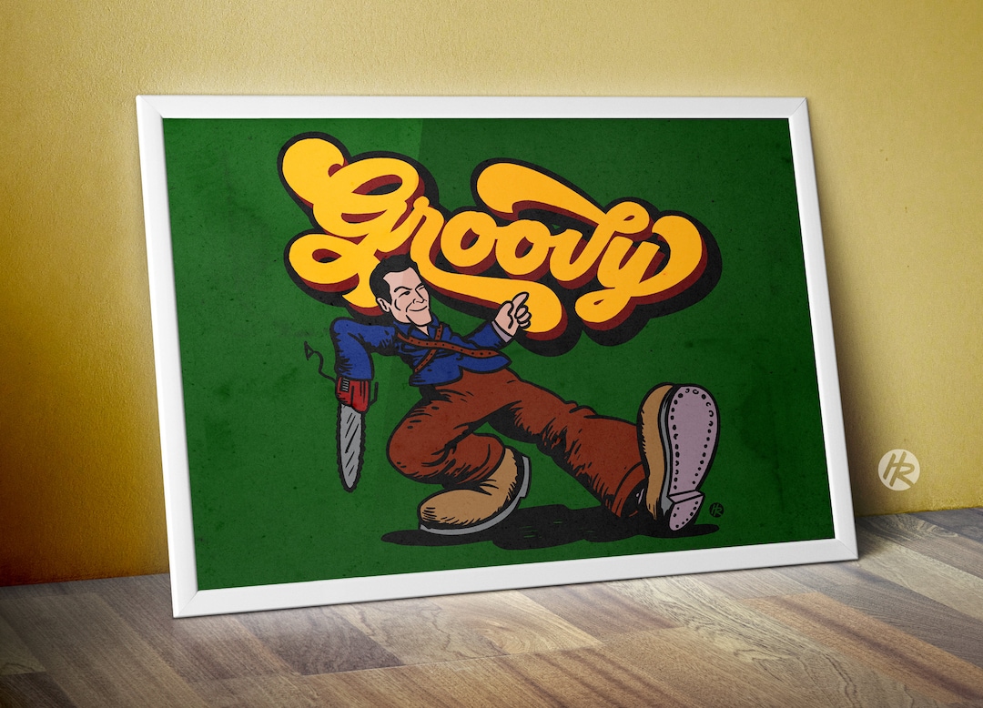 Ash Williams Groovy 8.5x11 or 11x17 Retro Vintage Color Print - Etsy