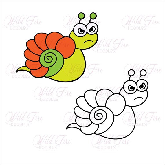Kawaii Angry Snail SVG Customisable Angry Snail Cricut Cut - Etsy