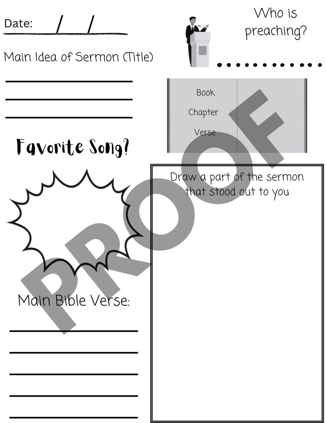 Kids' Sunday Sermon Notes - Etsy