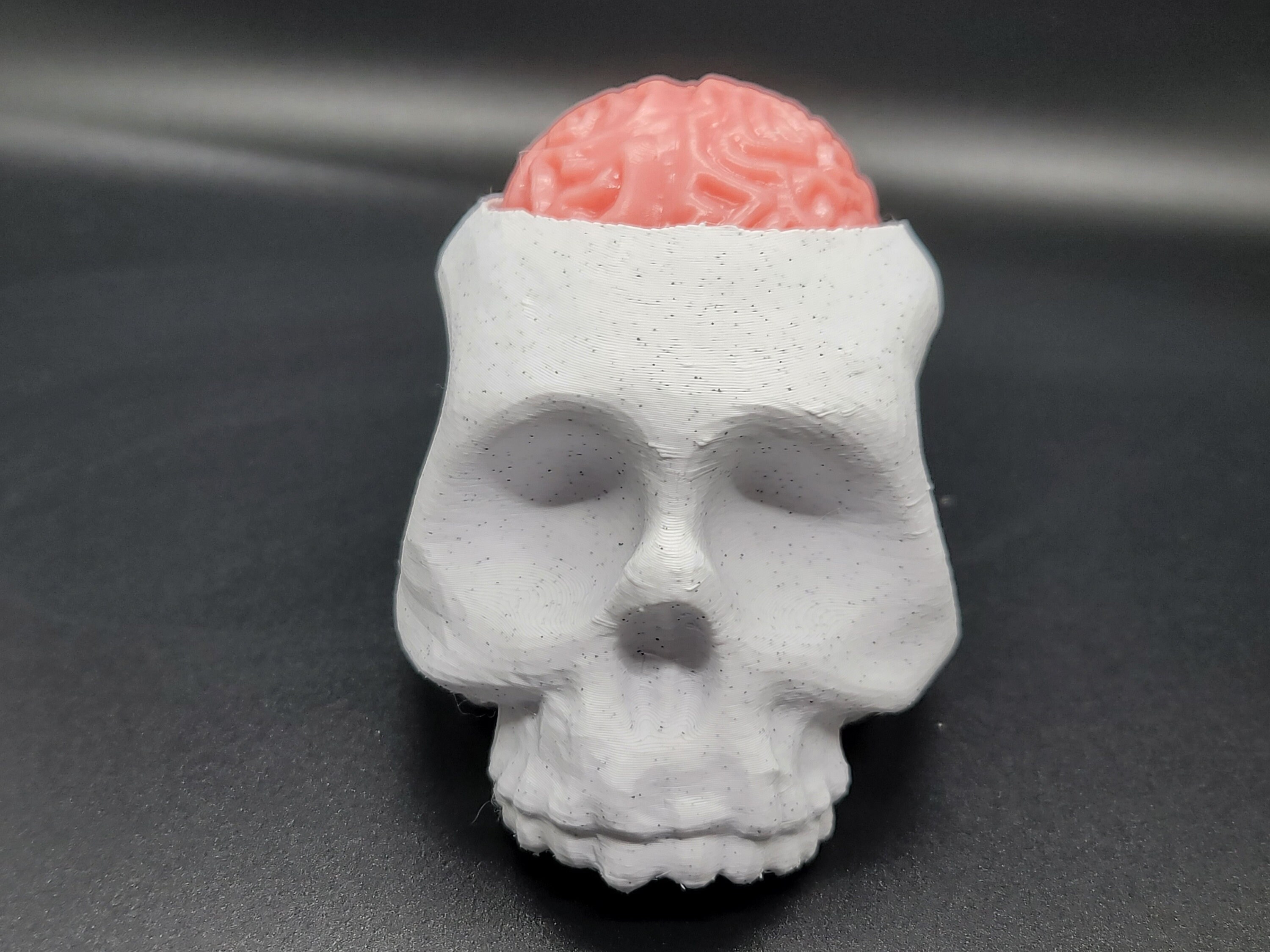 Skull With Brain Stress Ball Stand, Desktop Toy, Fidget Toy, Halloween ...