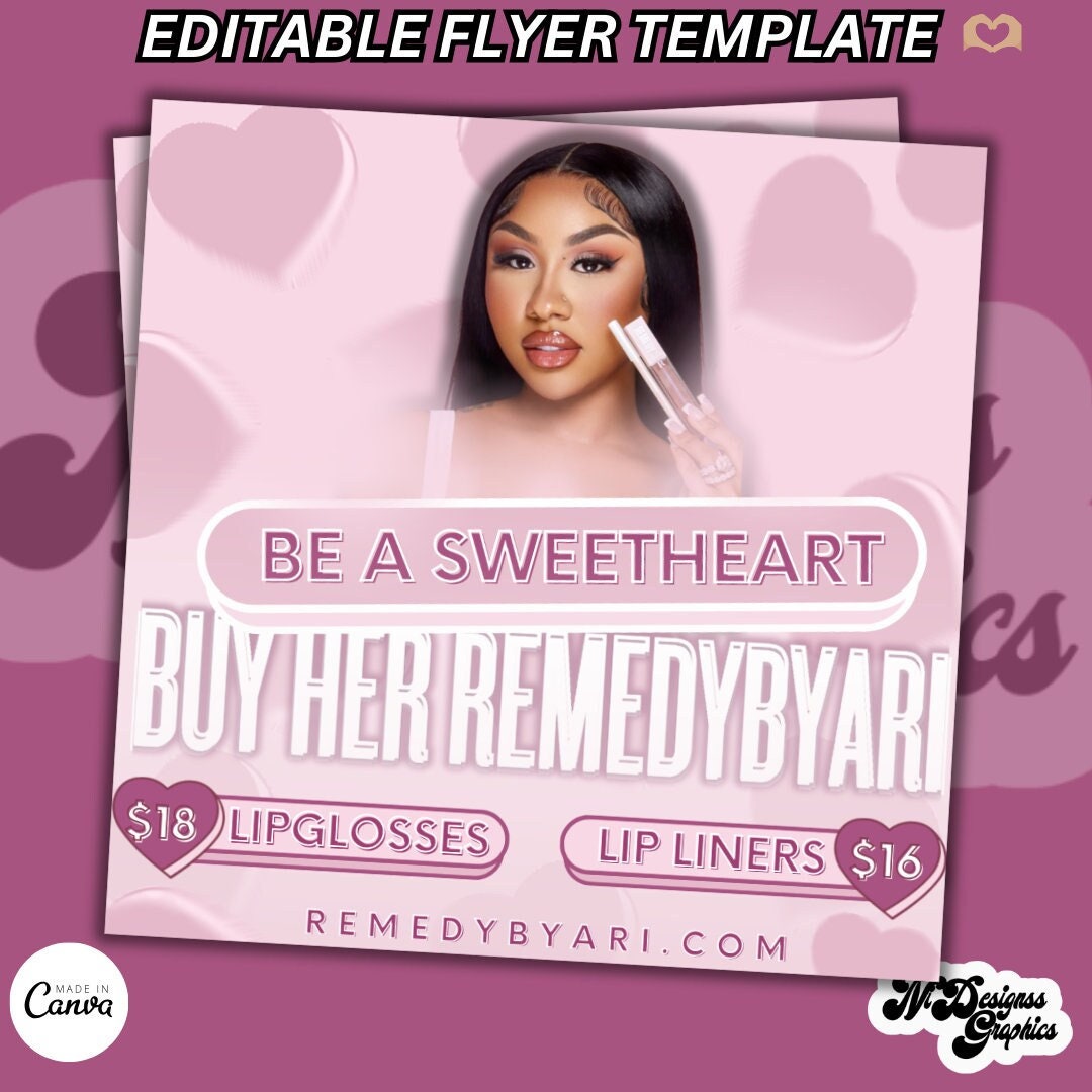 Valentines Day Flyer | February Flyer | DIY Editable Template | VDAY ...