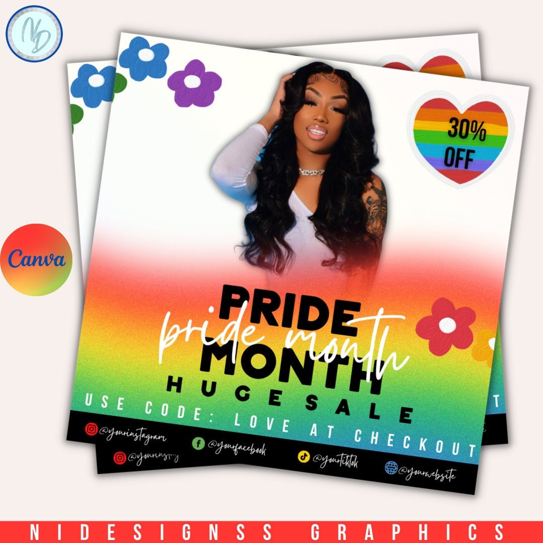 PRIDE MONTH Sale Flyer | Premade Flyer | Social Media Template | DIY ...