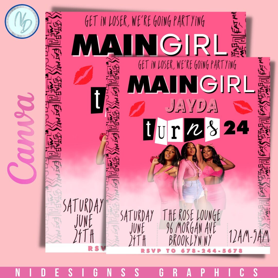 Editable Mean Girls Birthday Invitation Template Digital Template Burn ...