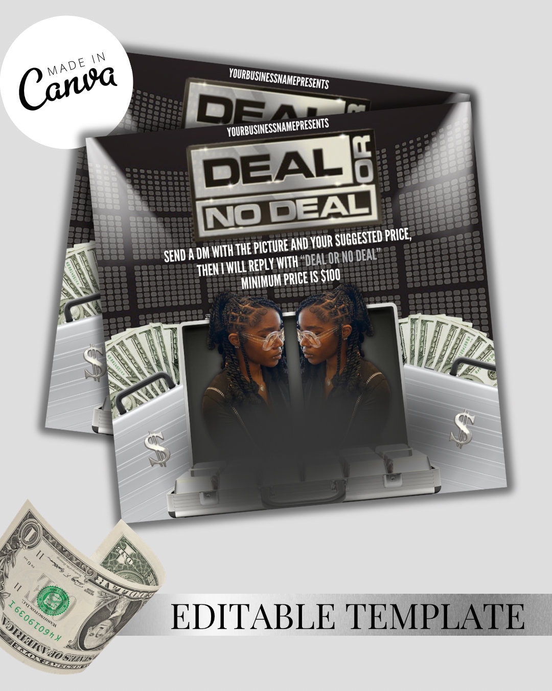 Deal OR No Deal Flyer | Negotiating | Client Choice Flyer | Silver Deal ...