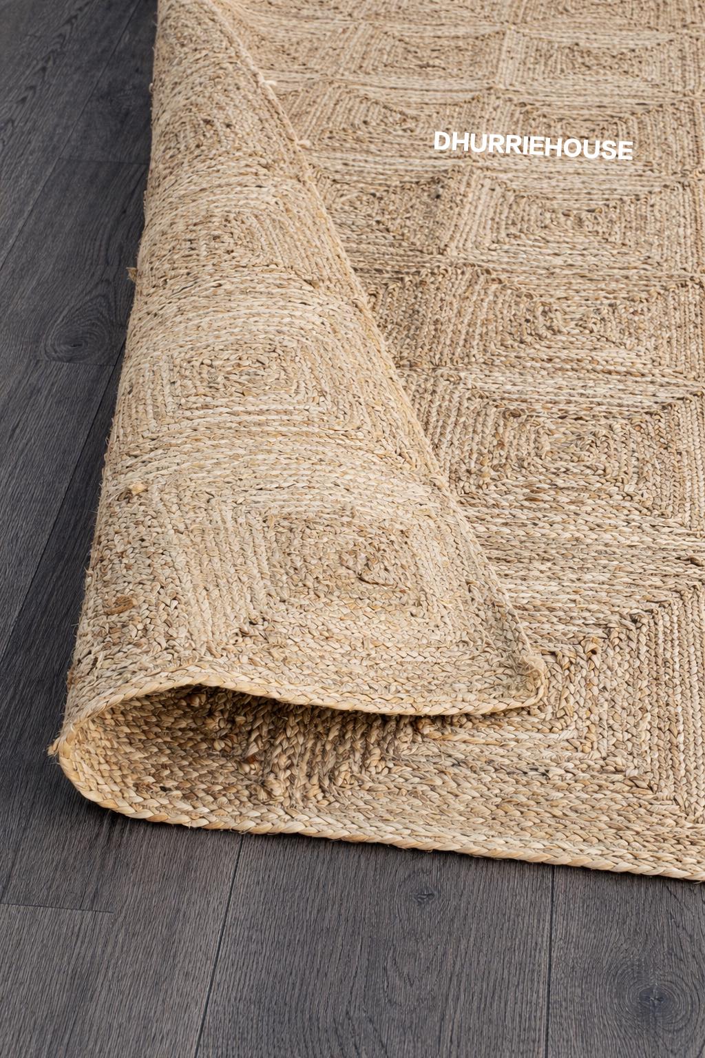 Natural Jute Rug Bohemian Jute Rug Rectangular Jute Rug Braided Large ...