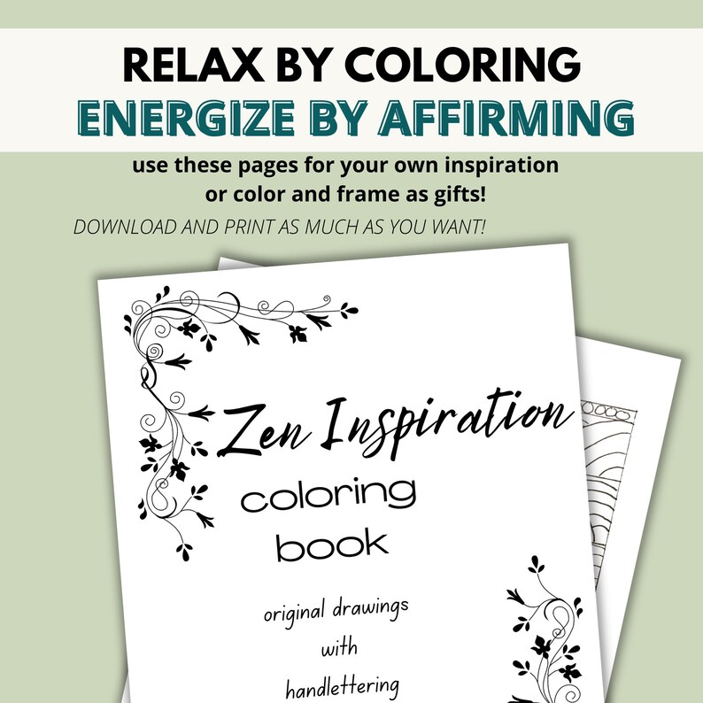 Zen Coloring Book Inspirational Pages to Color Hand Drawn and Hand ...