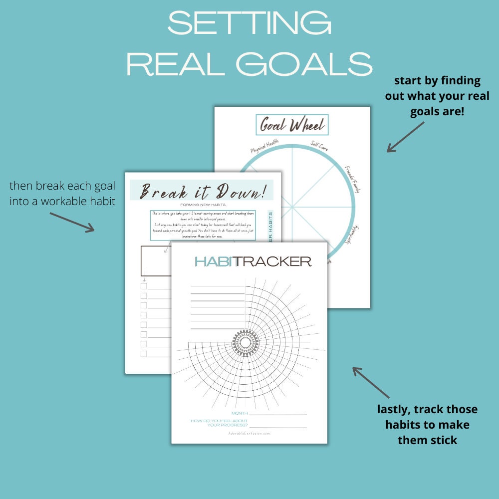 Life Wheel Goal Setting Guide Workbook for Goal Setting Printable PDF ...