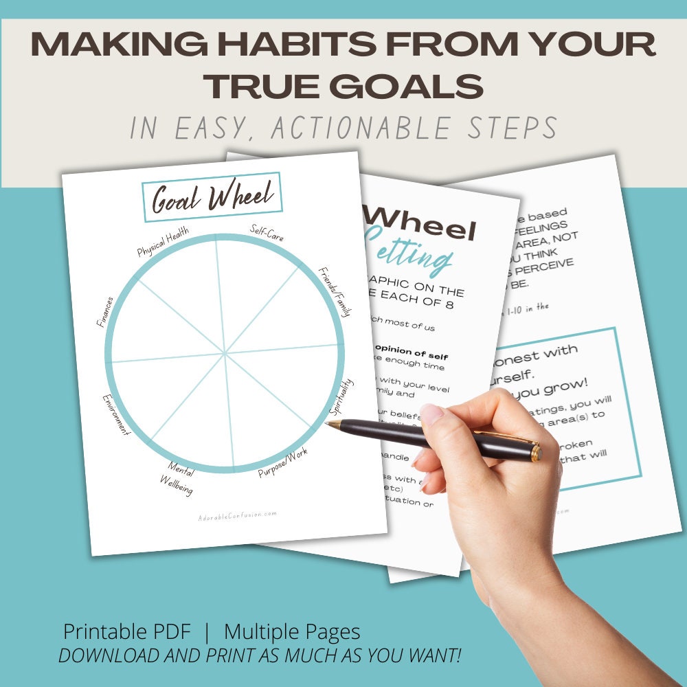 Life Wheel Goal Setting Guide Workbook for Goal Setting Printable PDF ...