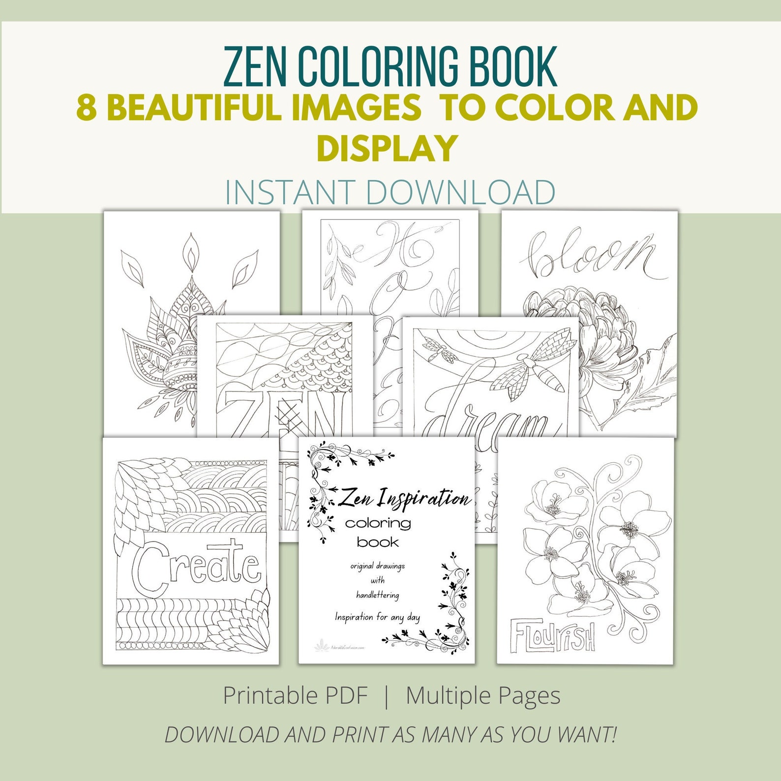 Zen Coloring Book Inspirational Pages to Color Hand Drawn and Hand ...