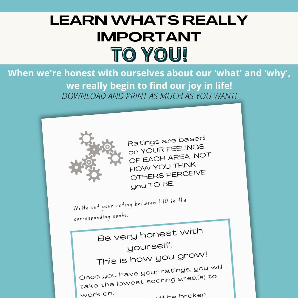 Life Wheel Goal Setting Guide Workbook for Goal Setting Printable PDF ...