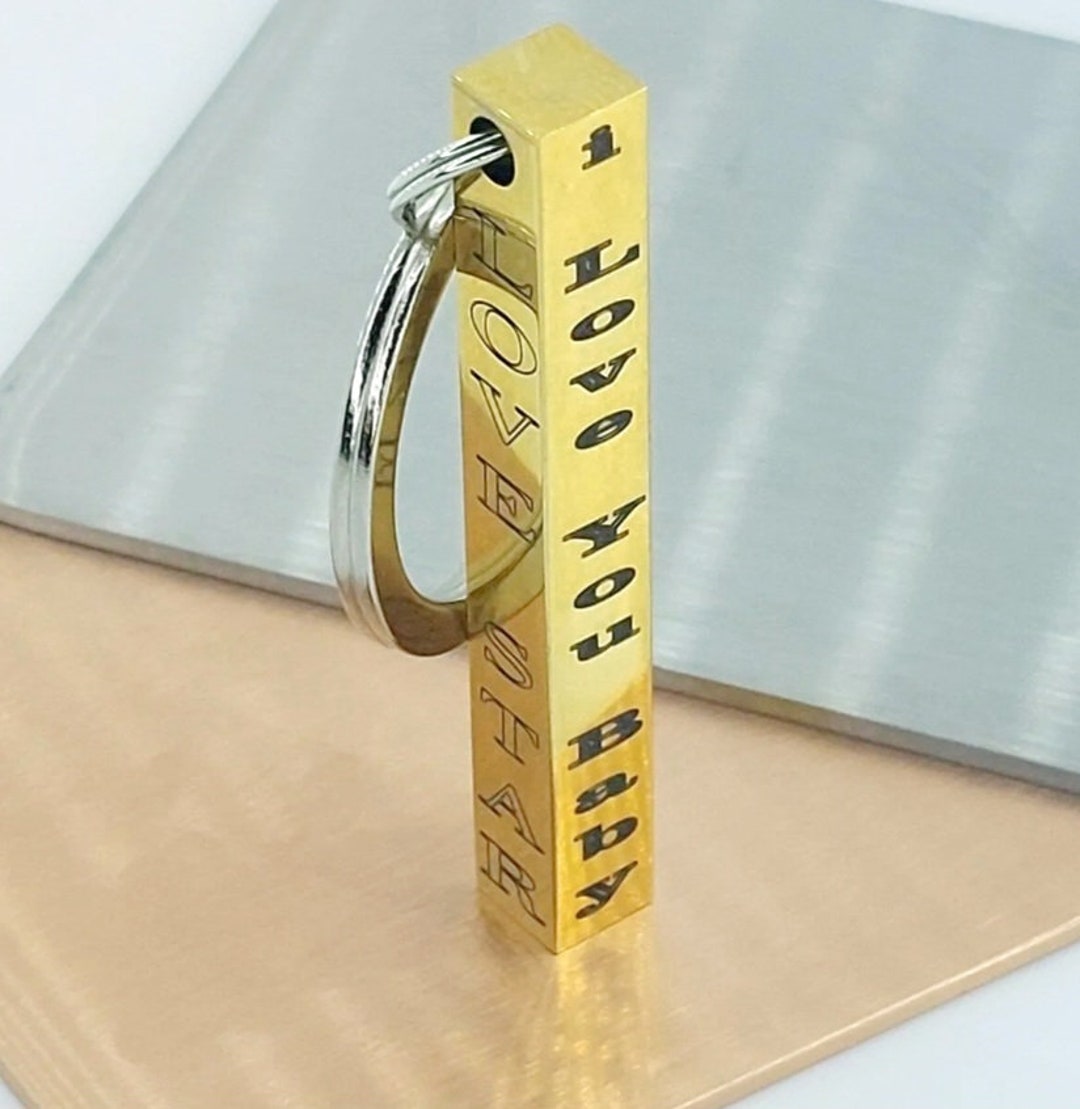 Personalised Morse Code Secret Message Keychain, Custom 3D Bar Keyring ...