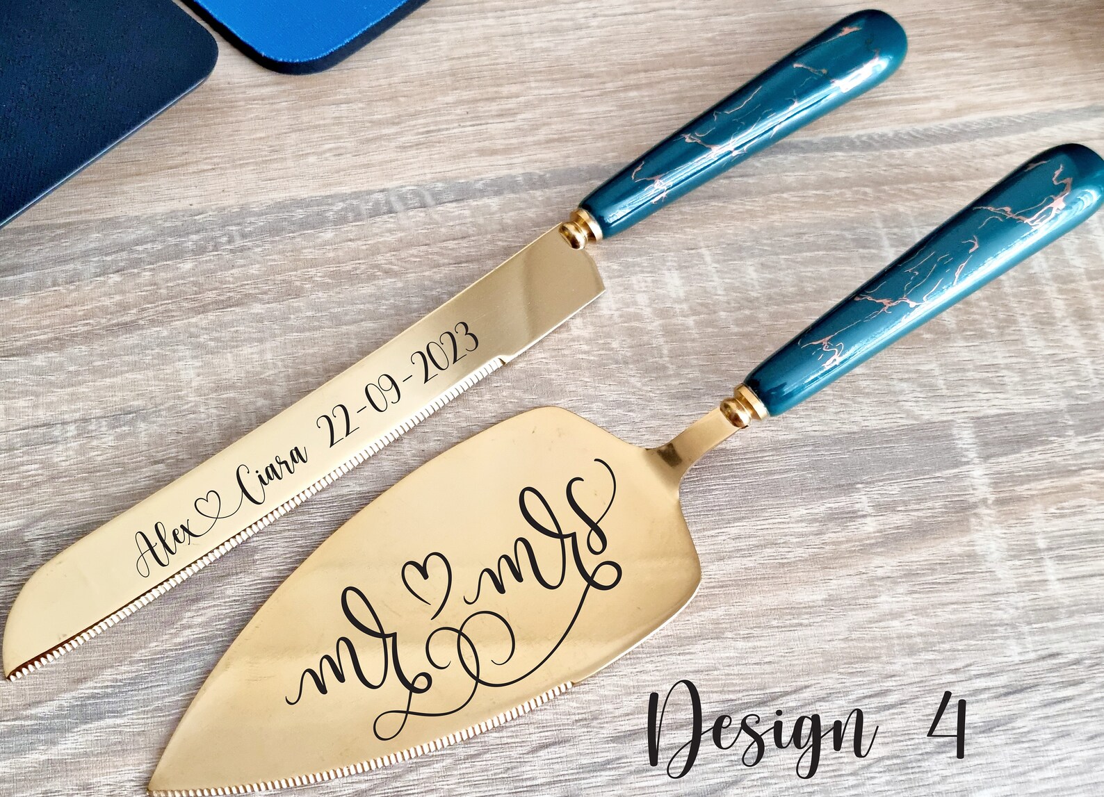 Personalised Engraved Cake Server Slicer Set Wedding Birthday - Etsy UK