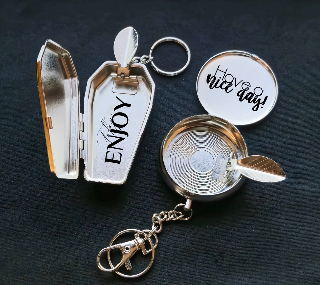 Personalised Engraved Coffin Ashtray With Cover, Mini Portable Ashtray ...