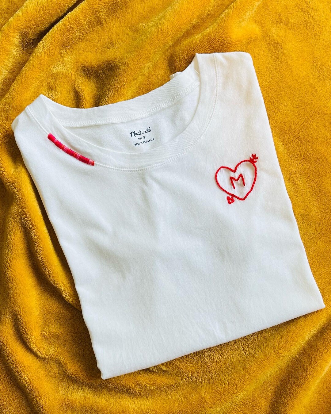 Personalized Hand Stitched Custom Women's T Shirt Heart - Etsy