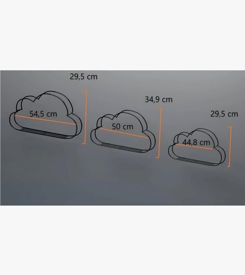 Cloud Model Metal Decorative Photo - Object Holder Shelf Shelves - Etsy