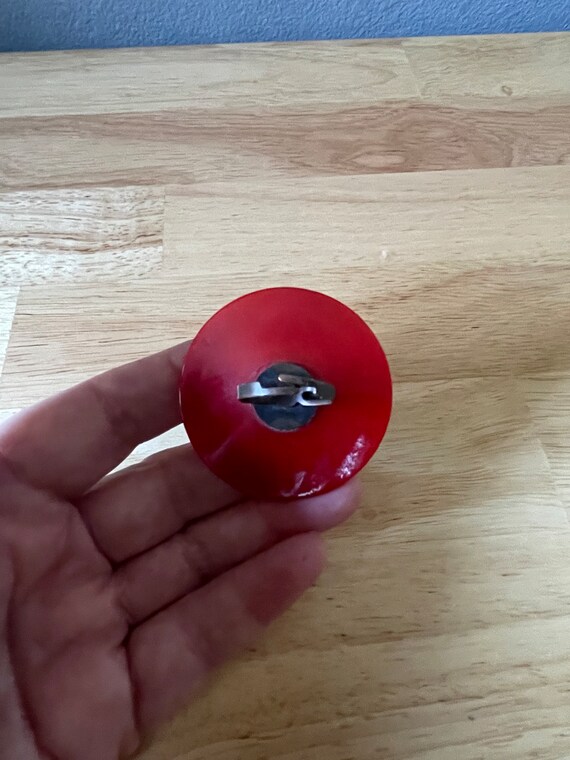 Vintage 1960s Mod Ring - Red White and Blue - Gem