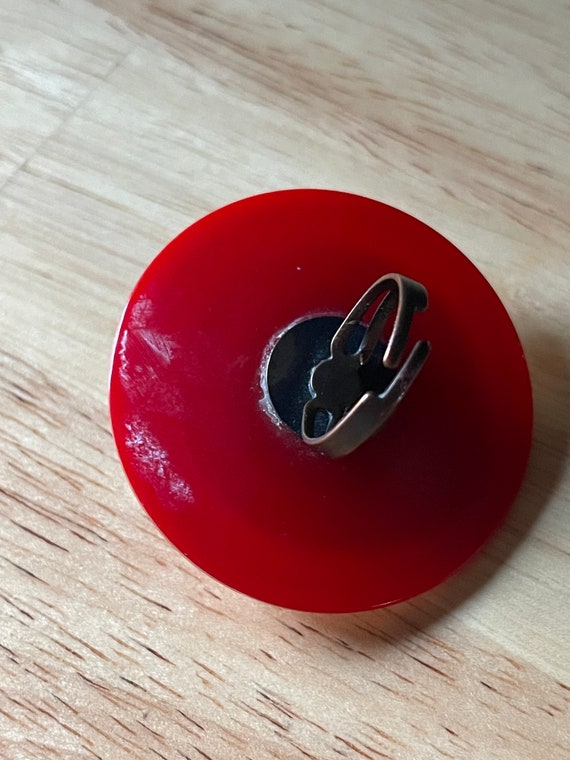 Vintage 1960s Mod Ring - Red White and Blue - Gem